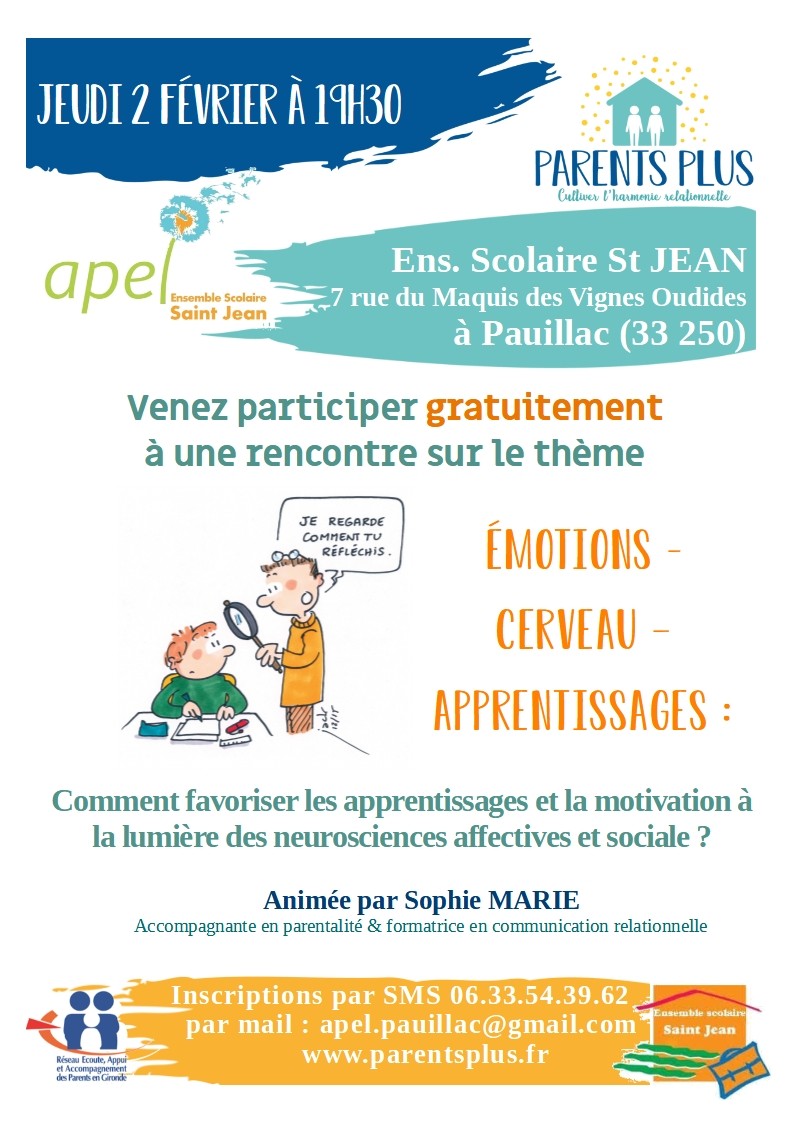 Conférence : Émotions cerveau et apprentissage animée par Sophie MARIE ...